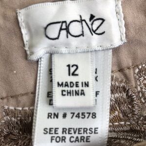 Cache | Pants & Jumpsuits | Cache Embroidered Brown Cargo Style Pants ...